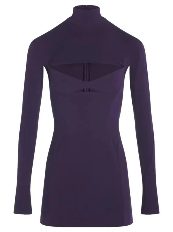 MUGLER Cut-out Mini Dress - Dark Violet