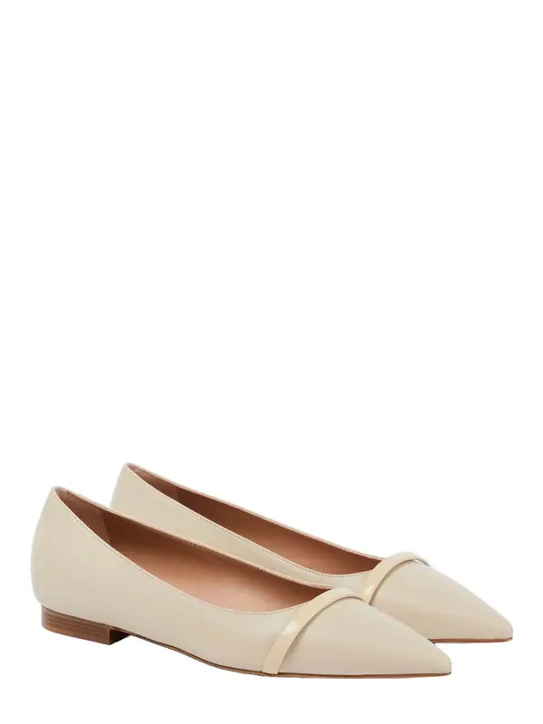 MALONE SOULIERS Jhene Leather Ballet Flats - Beige