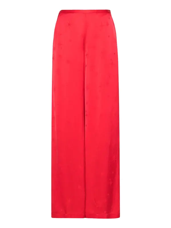 FORTE_FORTE Star-jacquard Satin Trousers - Red