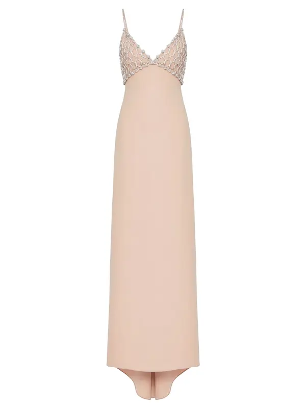 Valentino Garavani Cady Couture Embroidered Maxi Dress - Pink