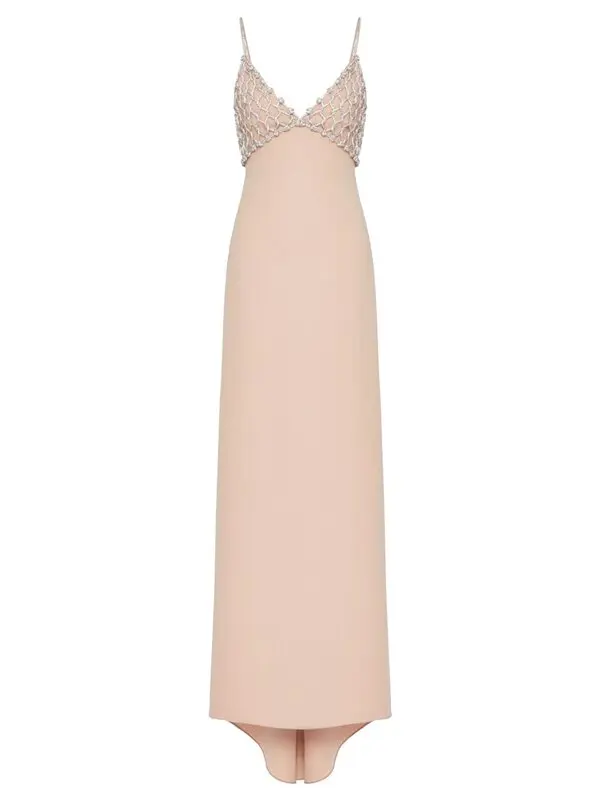 Valentino Garavani Cady Couture Embroidered Maxi Dress - Pink
