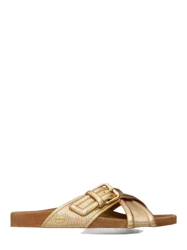 Valentino Garavani 30mm Fussfriend Metallic Sandals - Gold