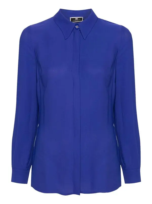 Elisabetta Franchi Chain-link Crepe Blouse - Blue