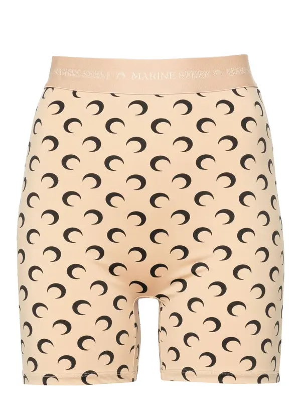 MARINE SERRE Regenerated Cycling Shorts - Neutrals