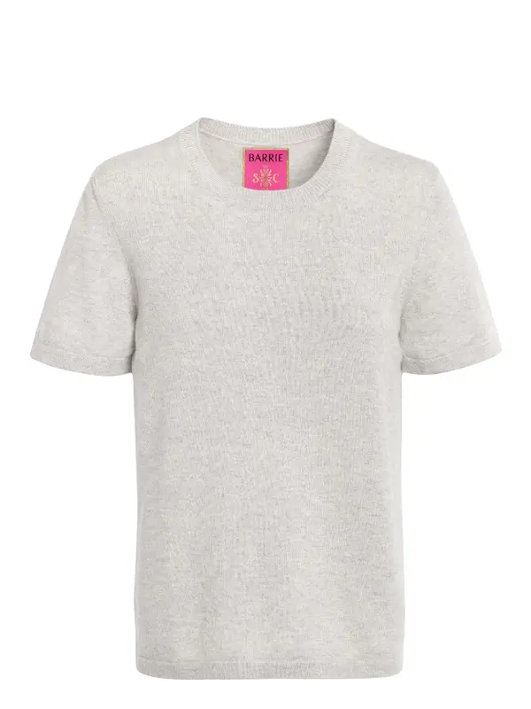 BARRIE Fine-knit Crew-neck T-shirt - Grey