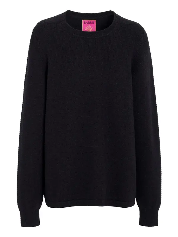 BARRIE Striped Chunky-knit Jumper - Black