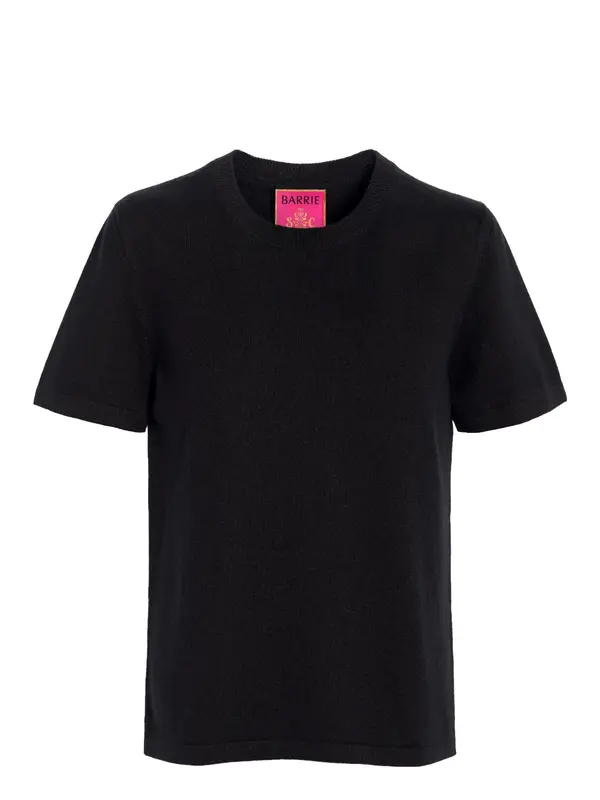 BARRIE Fine-knit Crew-neck T-shirt - Black