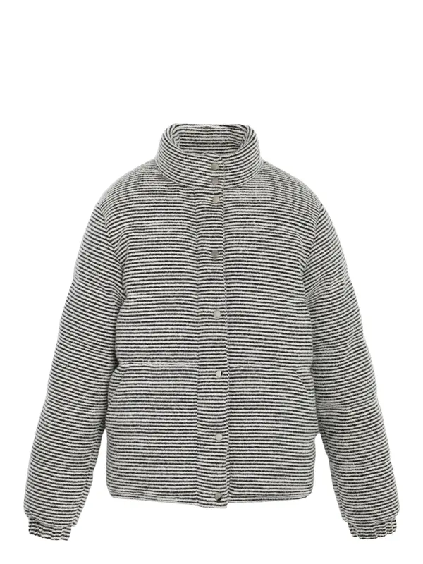 BARRIE Striped Cashmere-blend Puffer Jacket - Black