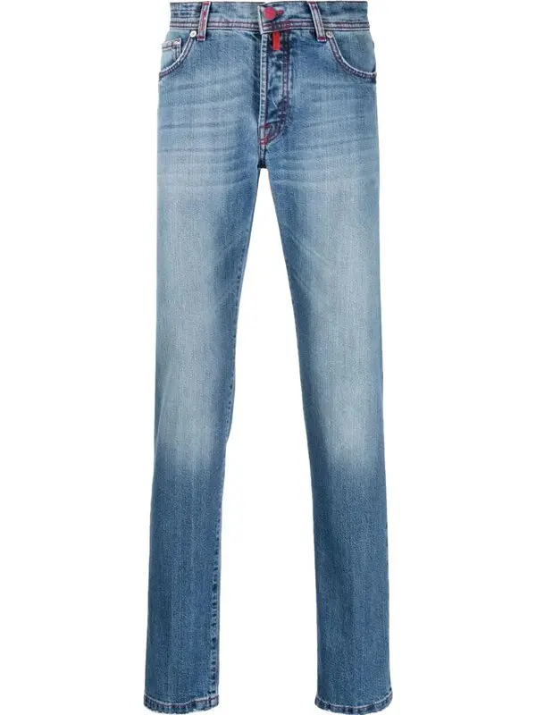 Kiton Mid-rise Straight-leg Jeans - Blue