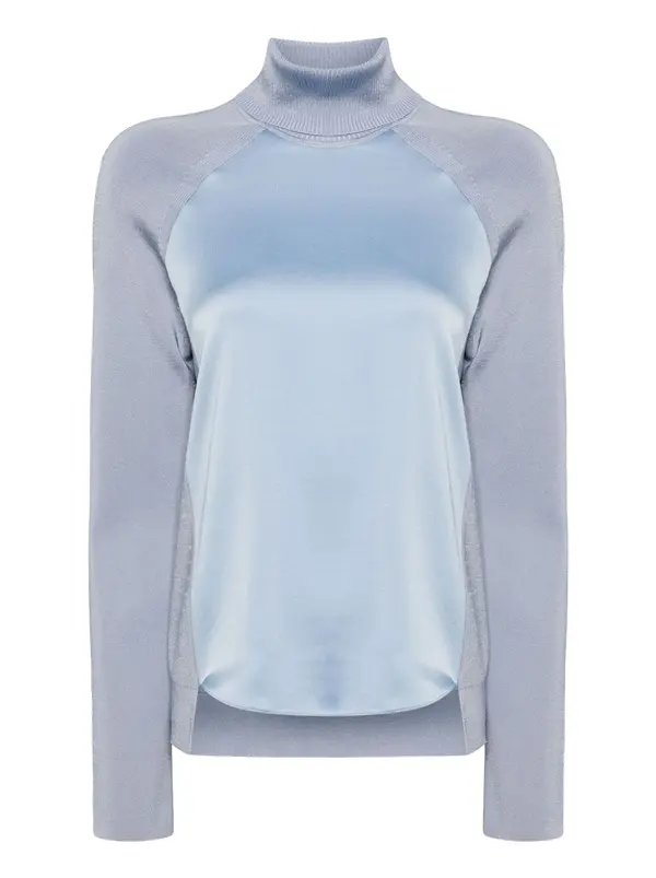 Simkhai Mateo Panelled Turtleneck Top - Blue