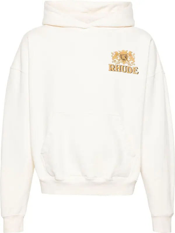 Rhude Cresta Cigar Cotton Hoodie - White