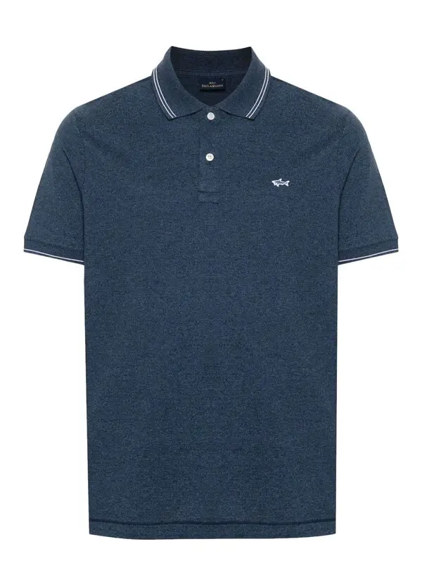 Paul & Shark Logo-patch Cotton Polo Shirt - Blue