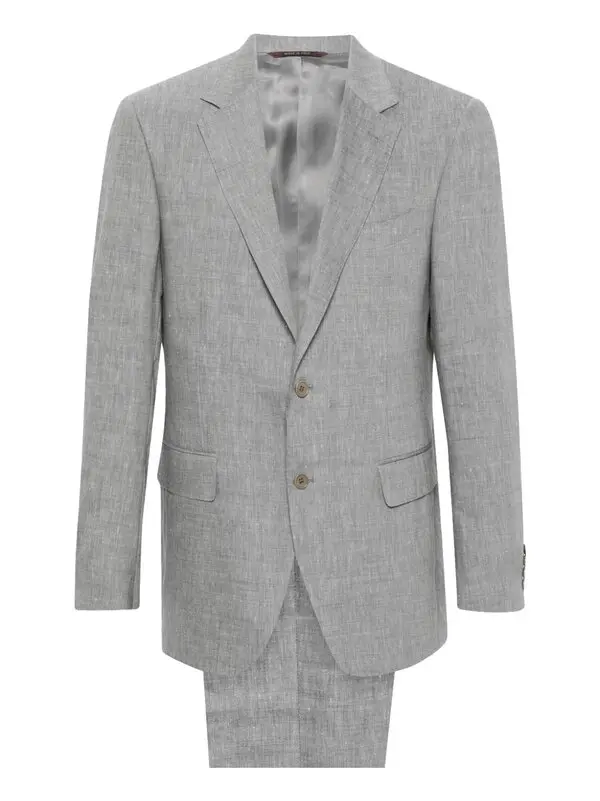 Canali Slub-texture Suit - Grey