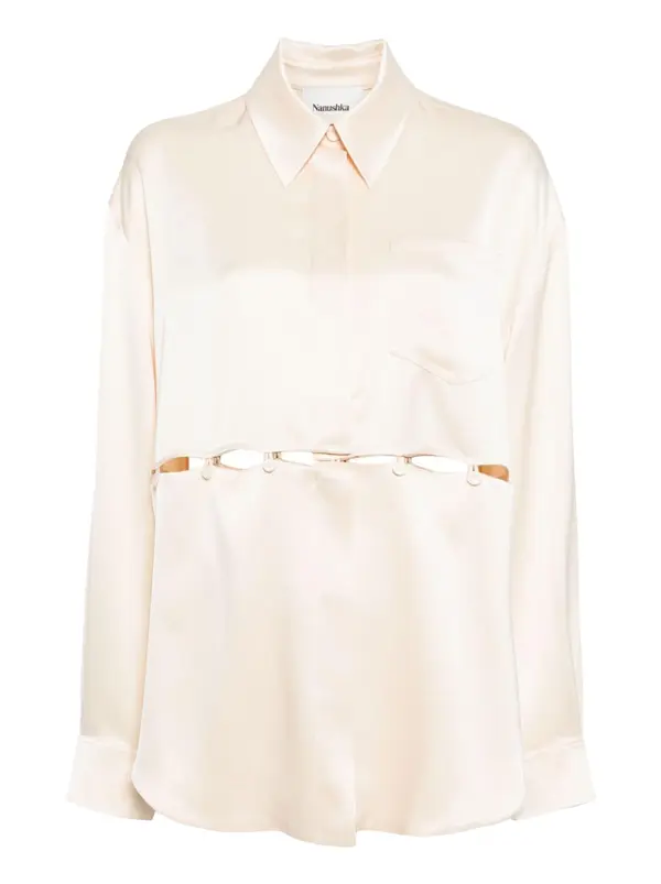 Nanushka Maxon Satin Blouse - Neutrals