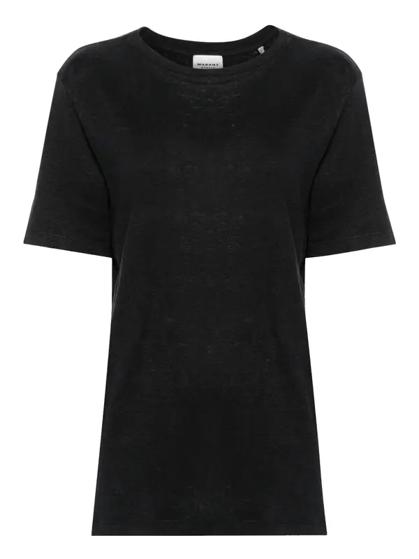MARANT ETOILE Zewel Linen T-shirt - Black