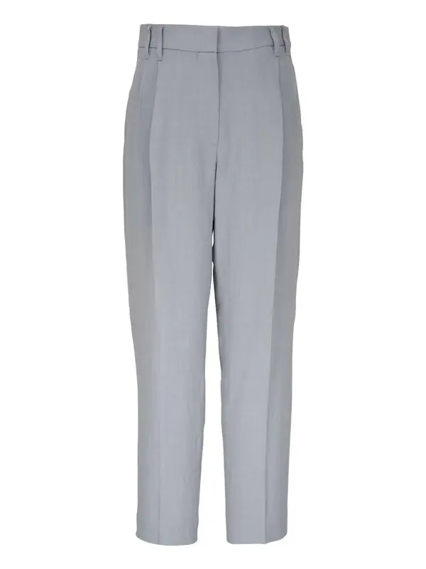 Brunello Cucinelli Monili Chain-embellished Tapered Trousers - Blue