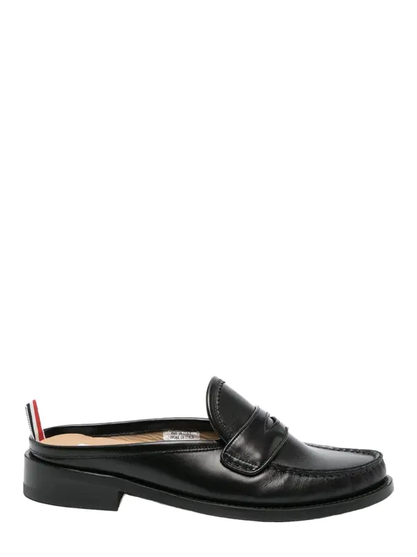 Thom Browne Leather Penny Mules - Black