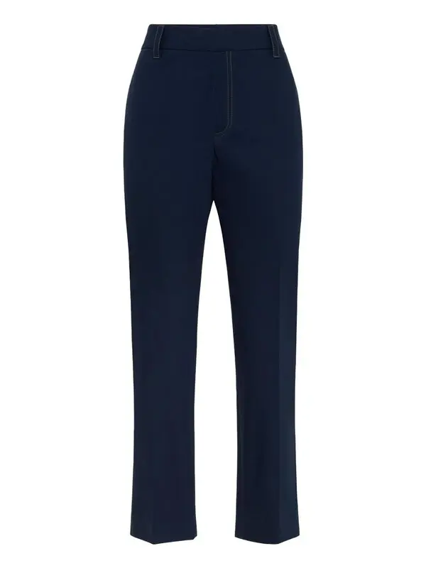 Brunello Cucinelli Monili Chain-embellished Straight Leg Trousers - Blue