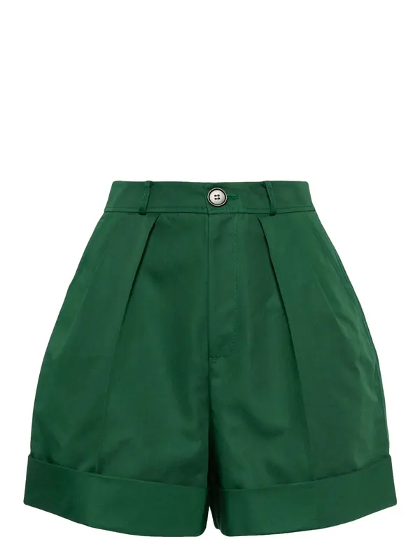 Dice Kayek High-waist Wide-leg Shorts - Green