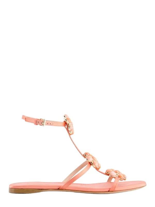 Giambattista Valli Flower-detailing Leather Sandals - Pink