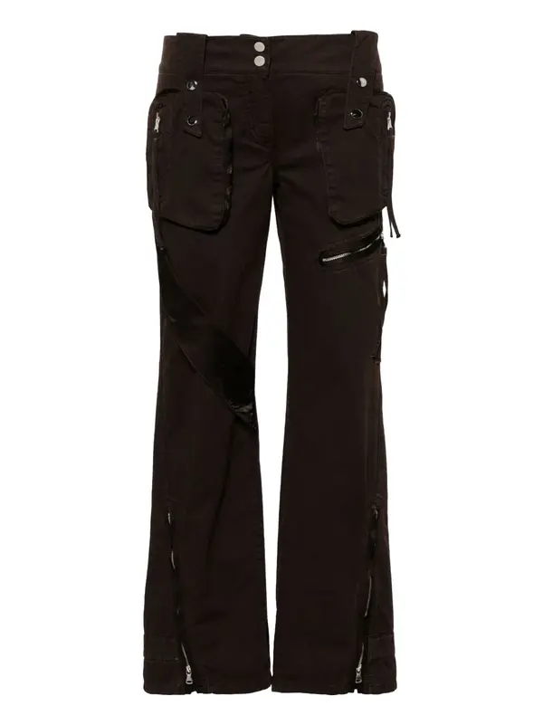 Blumarine Twill Cotton Trousers - Brown