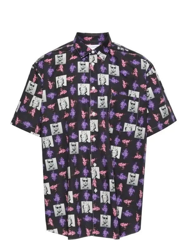 Comme Des Garçons Andy Warhol-print Poplin Shirt - Black