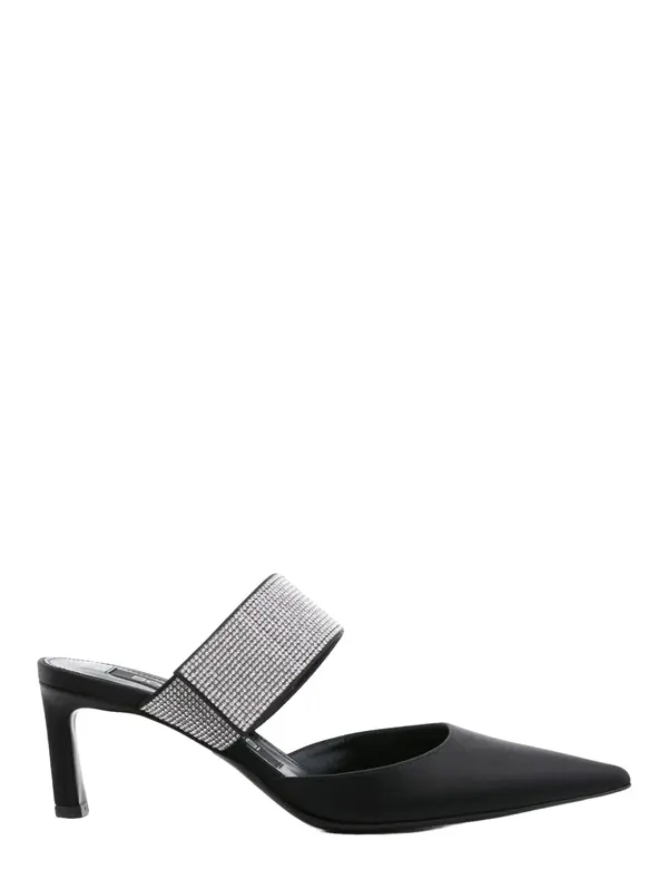 SERGIO ROSSI Paris 60mm Satin Mules - Black