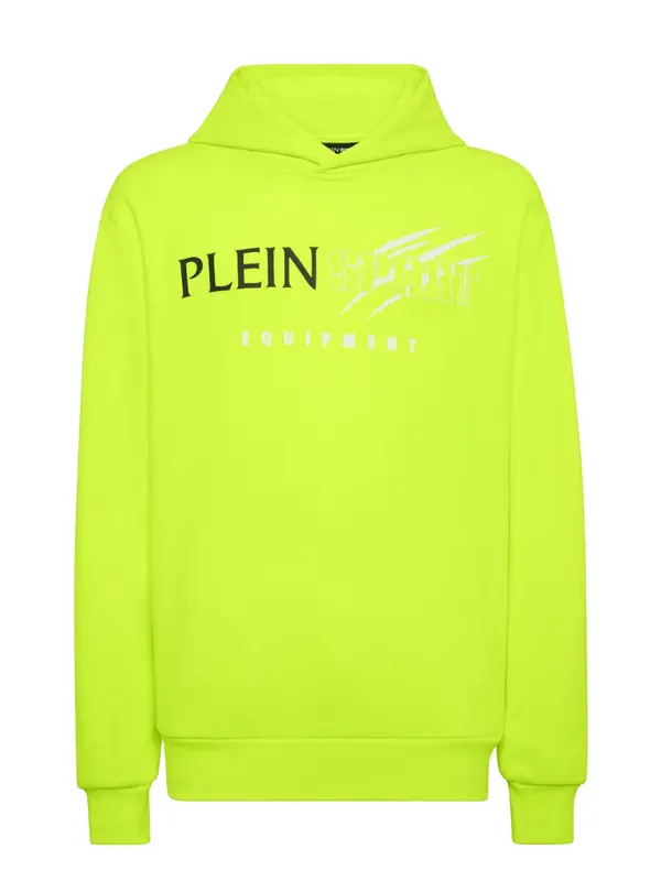 PLEIN SPORT Scratch Logo-print Hoodie - Green
