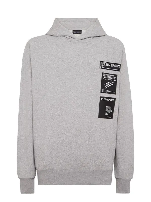 PLEIN SPORT Scratch Logo-print Hoodie - Grey