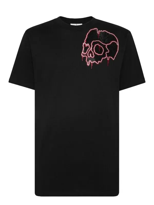 Philipp Plein Rhinestone-skull Cotton T-shirt - Black