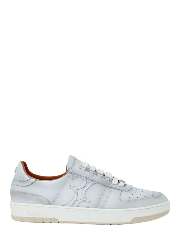 BILLIONAIRE Croc-effect Leather Low-top Sneakers - White