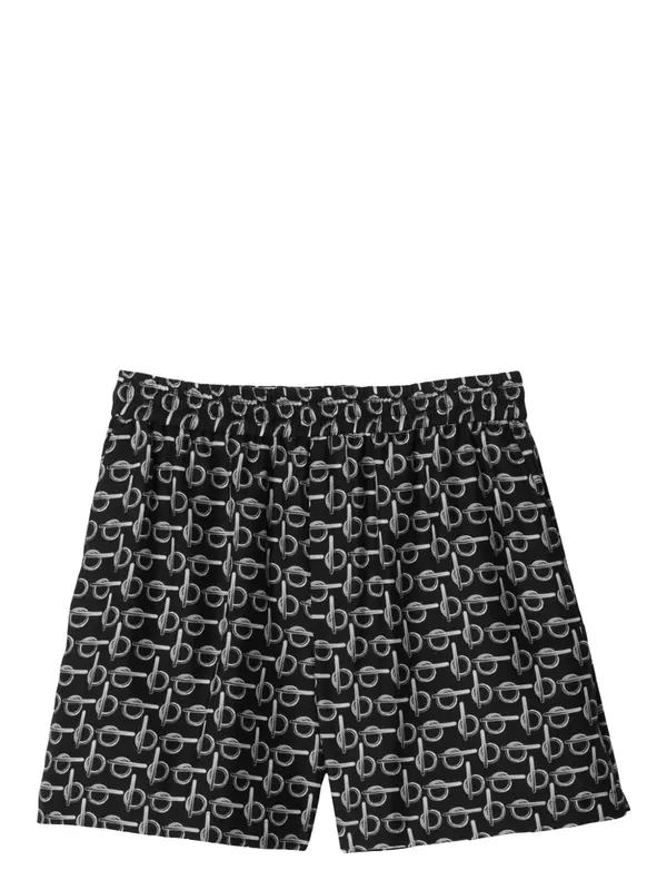 Burberry B-print Silk Shorts - Black