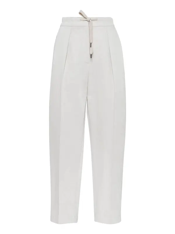 Brunello Cucinelli Straight-leg Gabardine Trousers - Neutrals