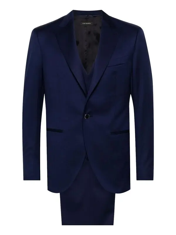 LUIGI BIANCHI MANTOVA Single-breasted Three-piece Suit - Blue