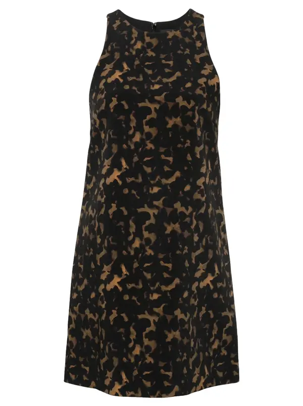 Theory Tortoiseshell Print Shift Dress - Brown