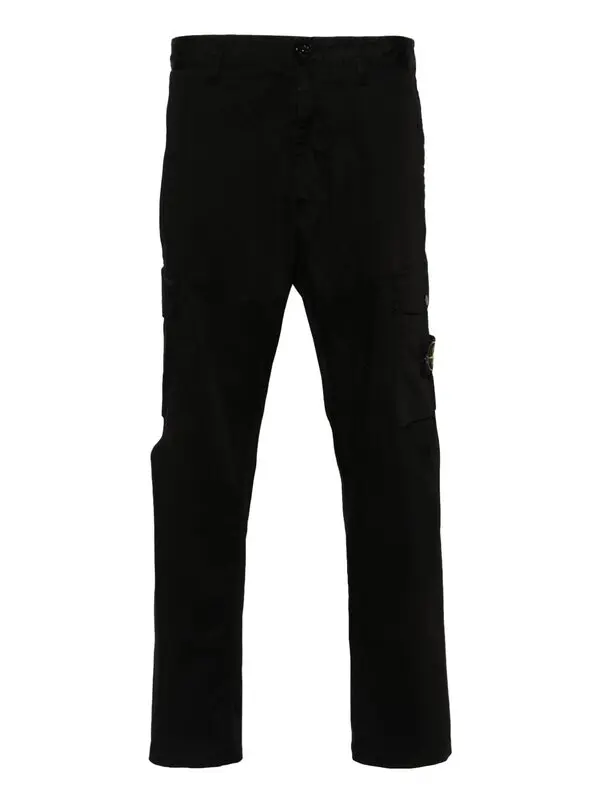 Stone Island Straight-leg Cargo Trousers - Black