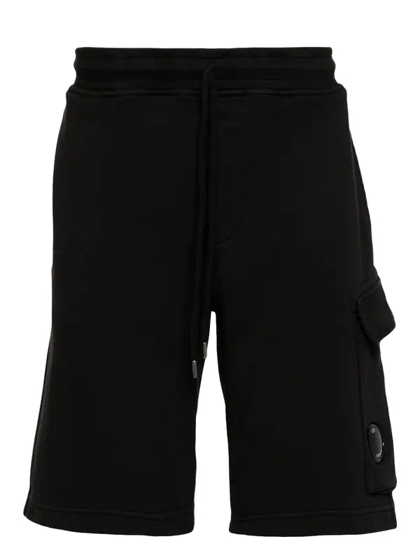 C.P. COMPANY Diagonal Cotton Track Shorts - Black