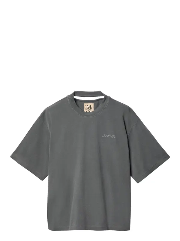 Camper Logo-embroidered T-shirt - Grey