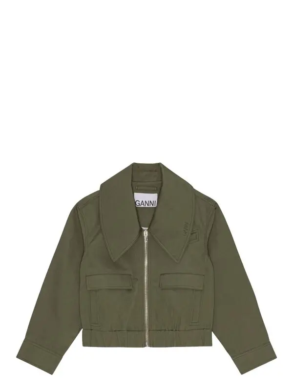 GANNI Oversized Collar Jacket - Green