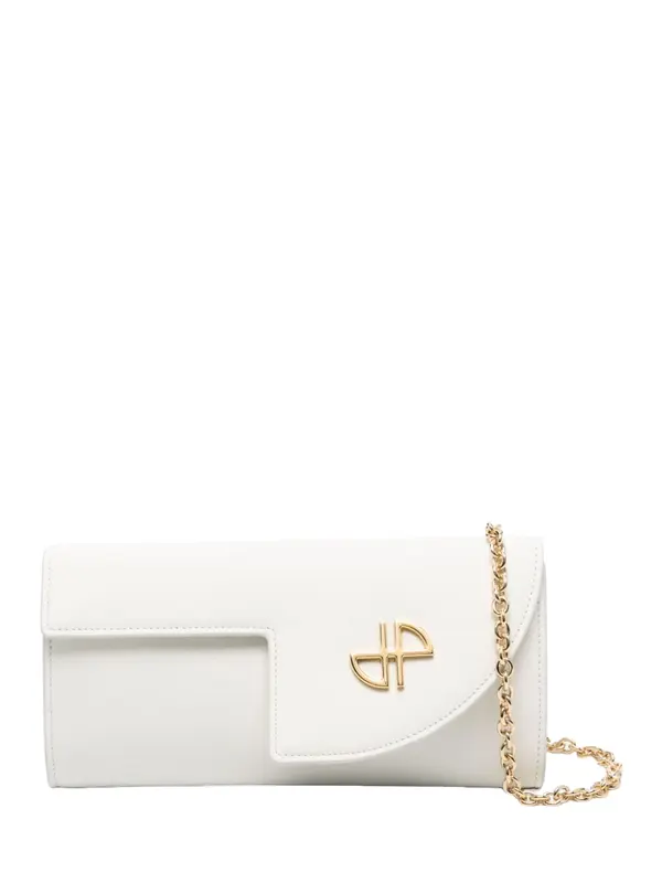 Patou Chain-link Leather Clutch - White