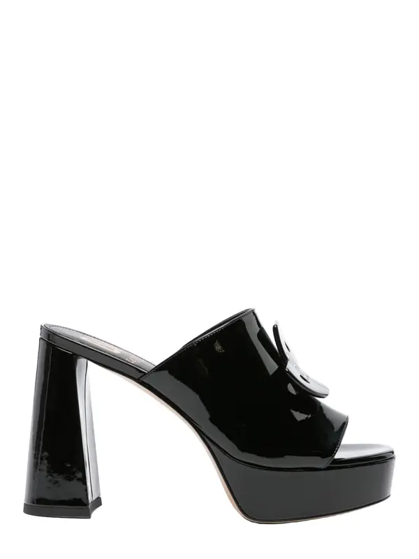 Patou X Bettina Vermillon Glossy Anitta 110mm Mules - Black