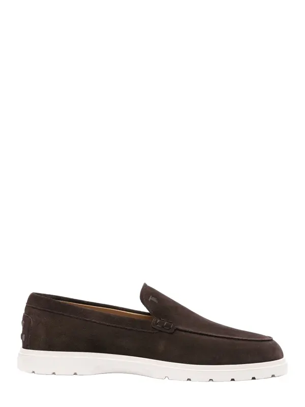 TOD'S Suede Slipper Loafers - Brown