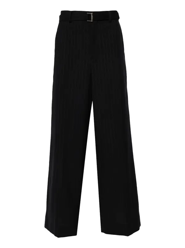 Sacai Pinstripe-pattern Trousers - Blue