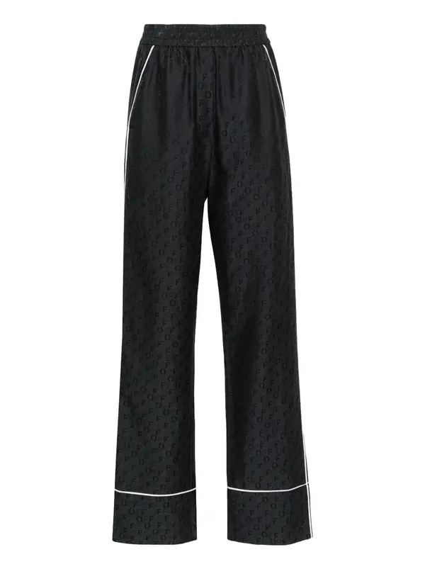 Off-White Logo-jacquard Trousers - Black
