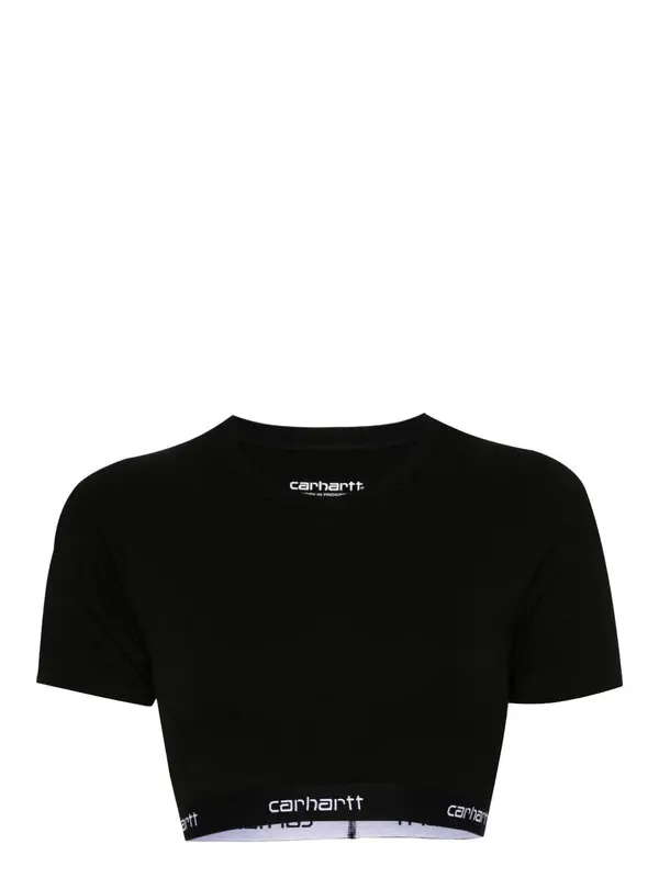 Carhartt Work In Progress Script Logo-underband Cropped T-shirt - Black