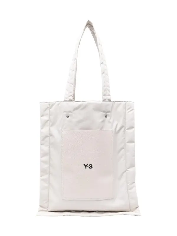 Y3 Logo-print Padded Tote Bag - Neutrals