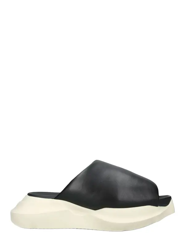 Rick Owens Leather Platform Slides - Black