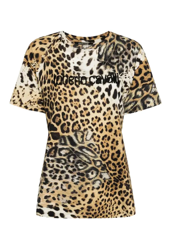 Roberto Cavalli Leopard-print T-shirt - Brown