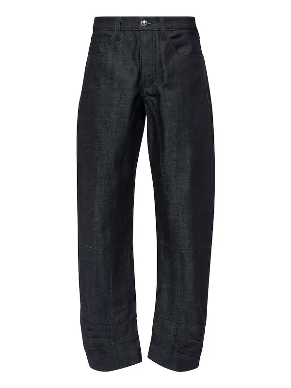 JIL SANDER Tapered Cropped Mid-rise Jeans - Blue