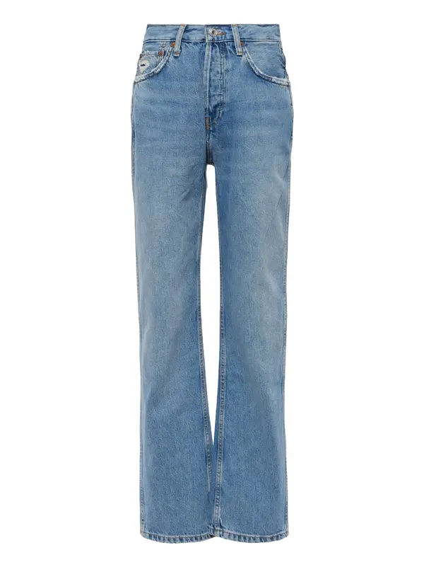 RE/DONE High-rise Straight-leg Jeans - Blue